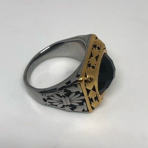 Nemesis Jewelry NYC | Accessories | Vintage Golden Black Jet Mens Ring ...